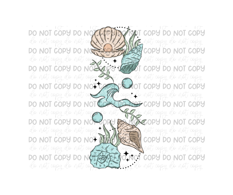 Seashell spine-Ready to Press Transfer – Side Hustlin 906 LLC